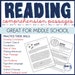Middle School Reading Comprehension Passage Worksheets 6th, 7th, 8th ...
