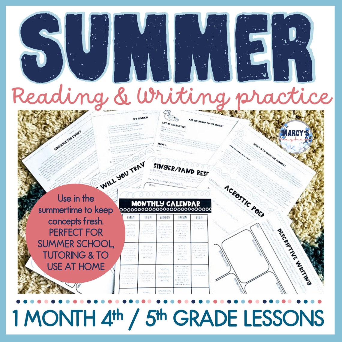 Summer Reading Comprehension Passages Practice, Writing Prompts 4th ...