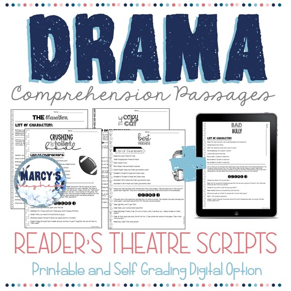 DRAMA Reading Comprehension Passages Digital Readers Theatre | Etsy
