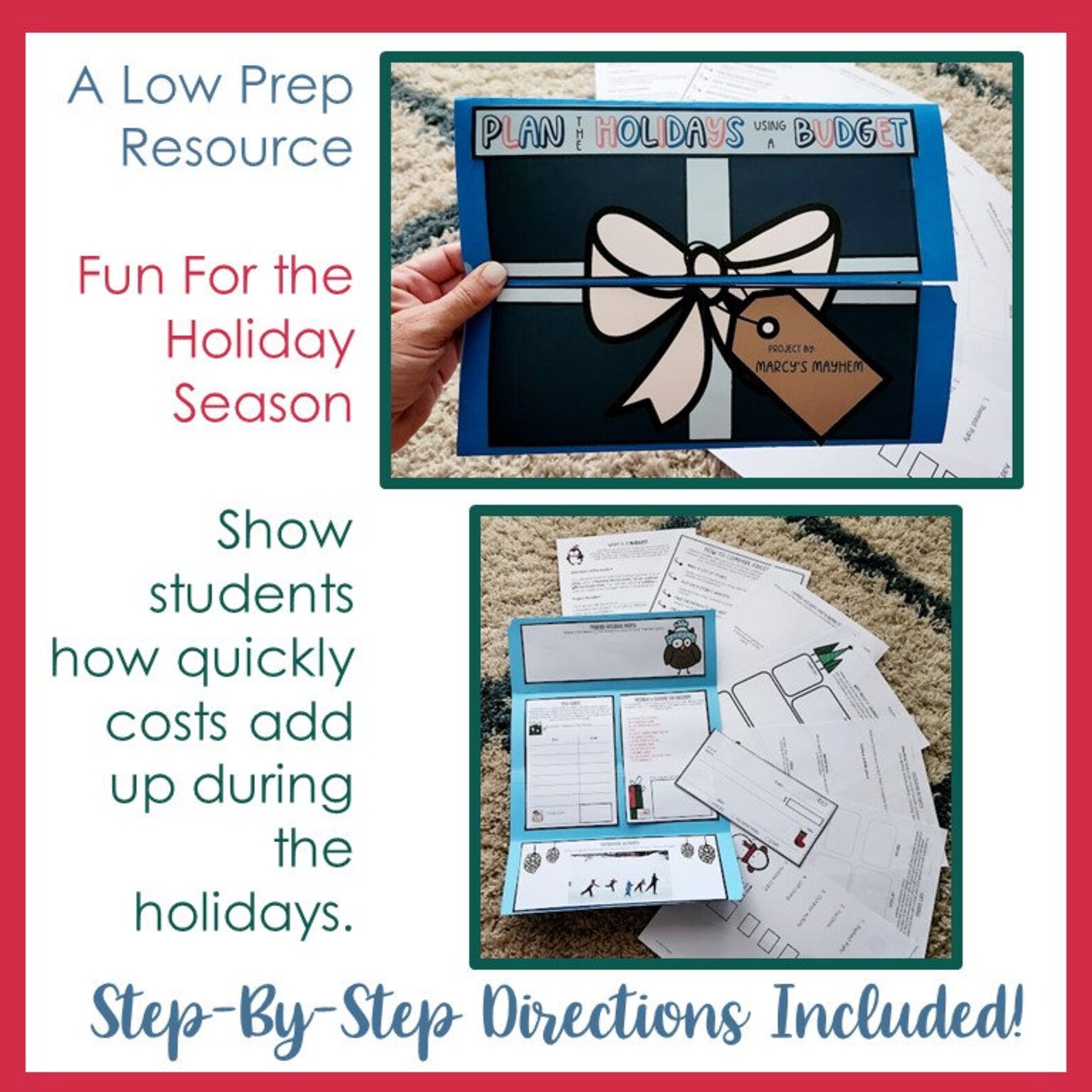 Christmas Winter Project Budgeting Money 4th 5th 6th 7th Grade ...