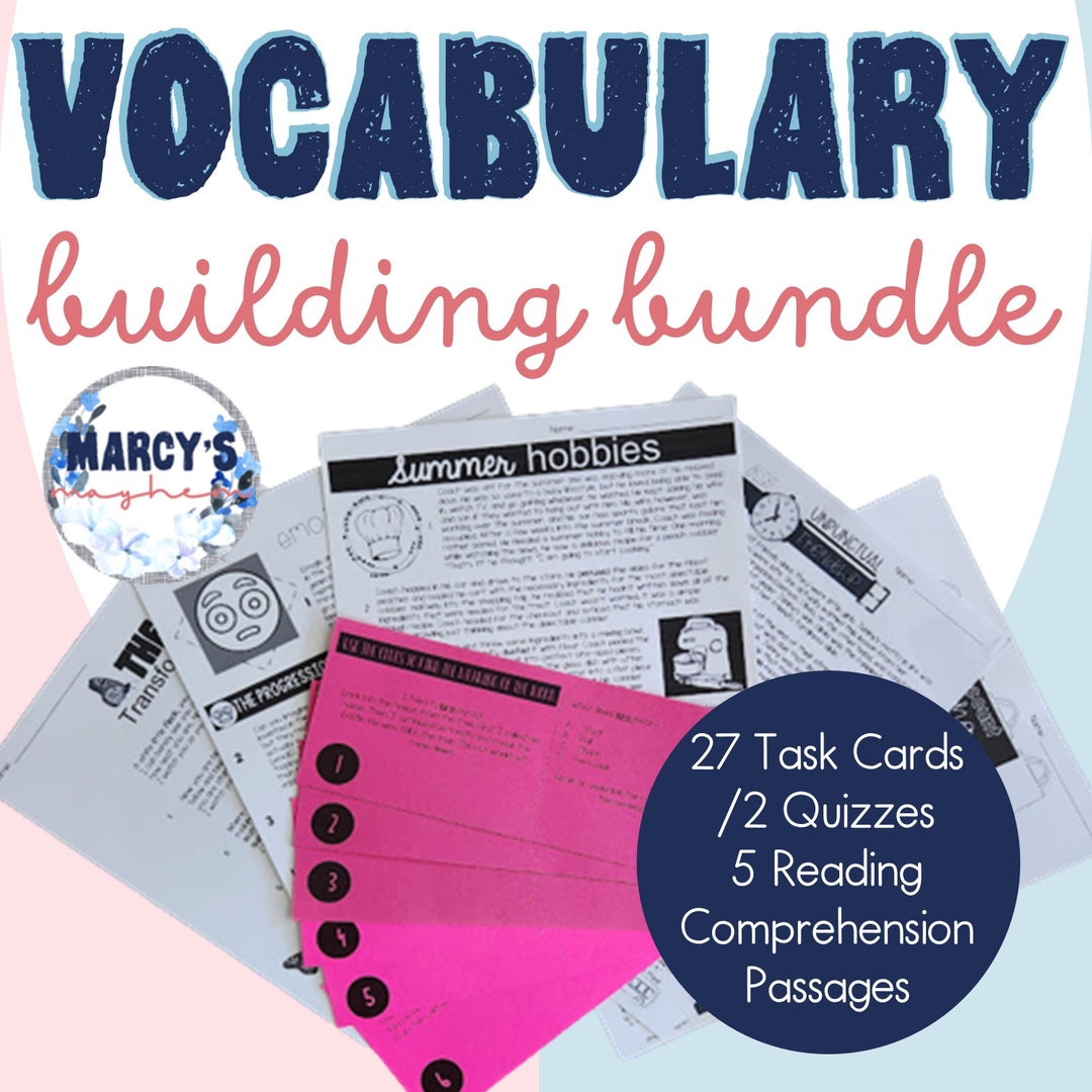 Vocabulary Building Worksheet Activity, Reading Comprehension & Context ...