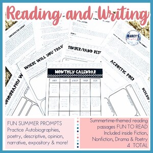 Fun Summer School Activities 4th 5th Grade Summer Review Packet Math ...
