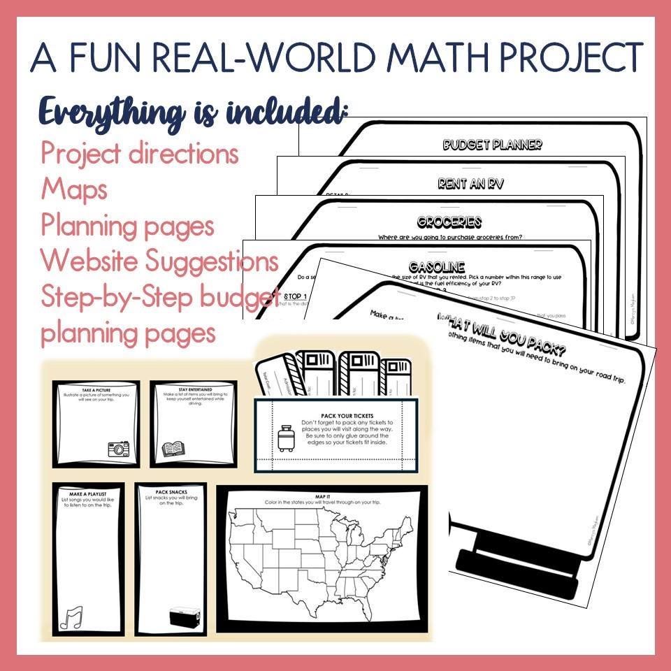 RV Trip Math Project: Real-world Budgeting Worksheets (grades 4-7) - Etsy