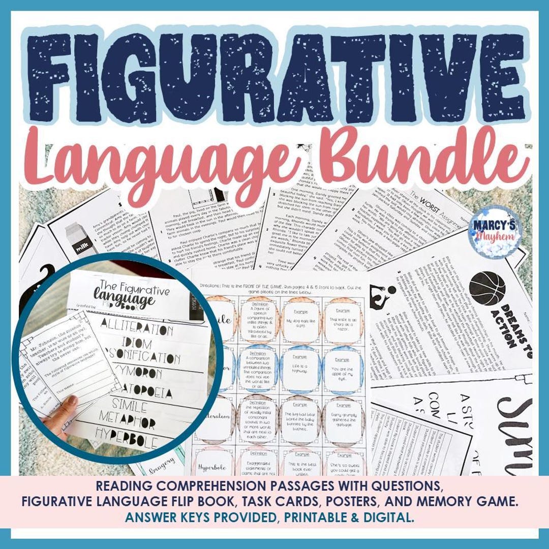 4th 5th Grade Figurative Language Activity, Short Stories and ...