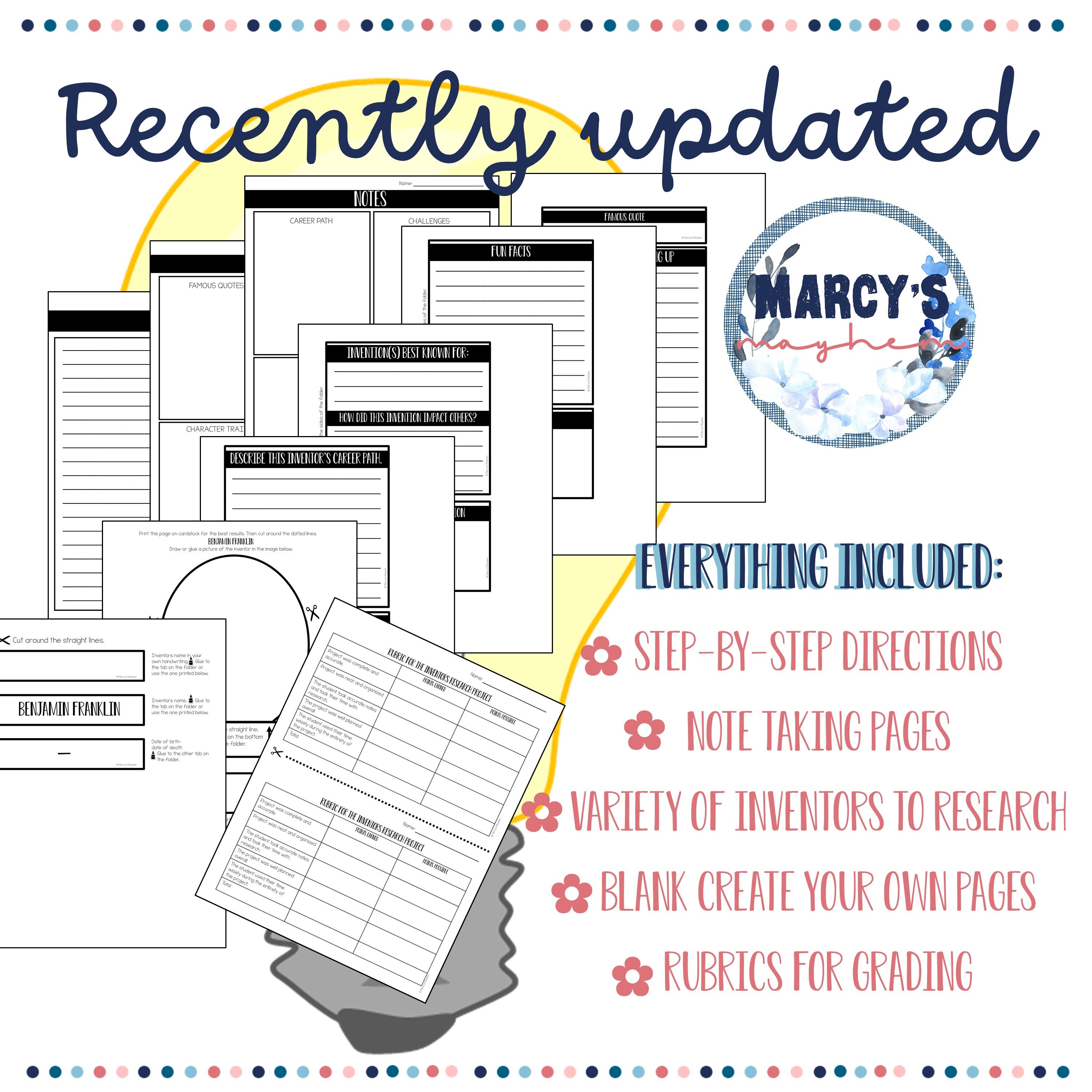 Famous People Research Project Template File Folder Game Social Studies ...