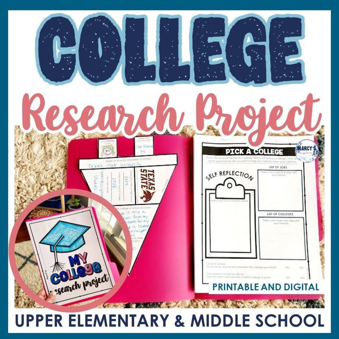 College Research Project 4th 5th Grade and Middle School With Pennant ...