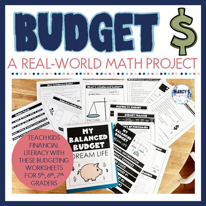 Real World Math Project, Budgeting Worksheet & Activity for 5th, 6th ...
