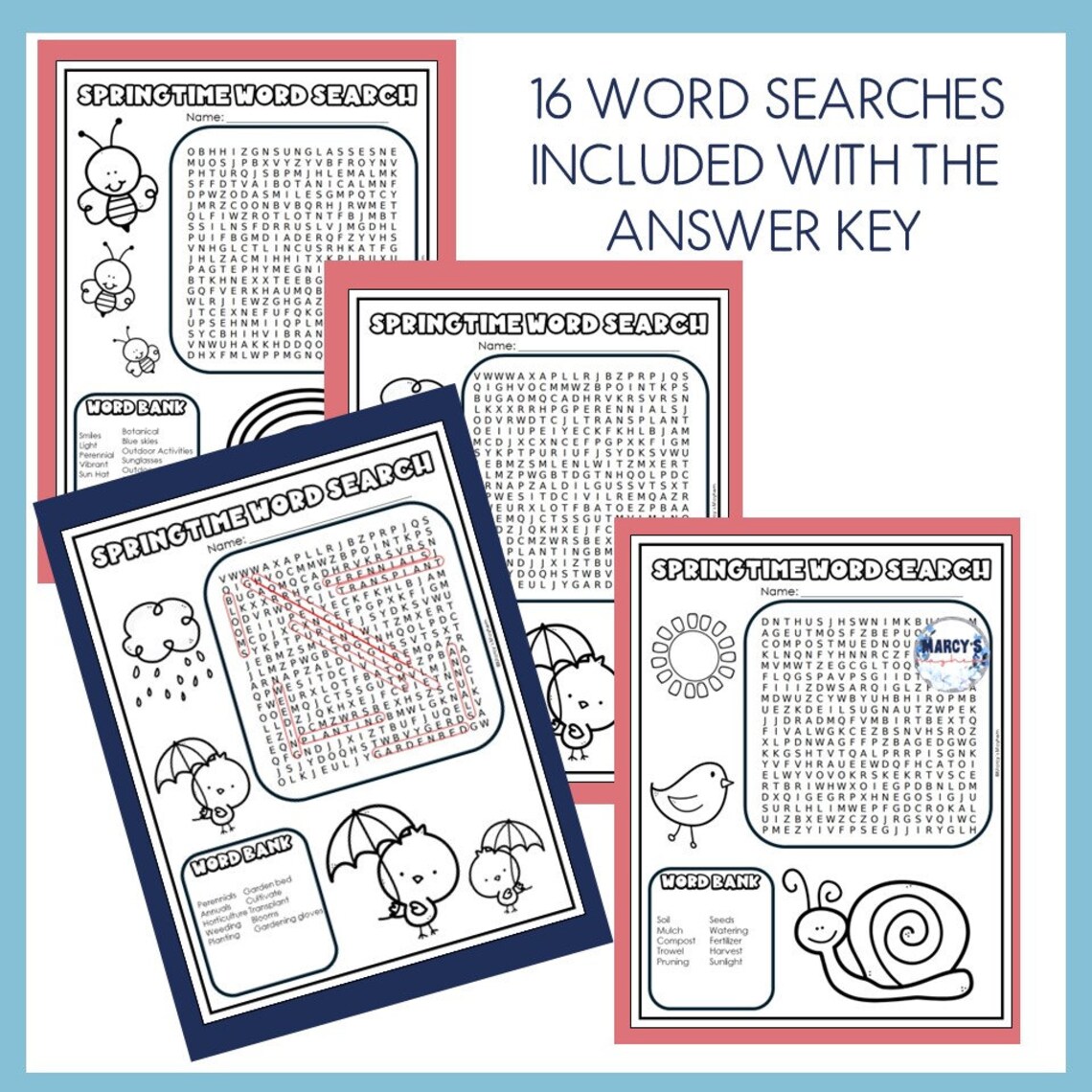 Word Search Printables for Kids, Homeschool Printable, March Worksheets ...