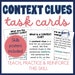 Context Clues Task Cards -vocabulary Sheet With Activities for 5th ...