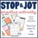Stop & Jot Reading Practice Response Worksheets, Reading Comprehension ...
