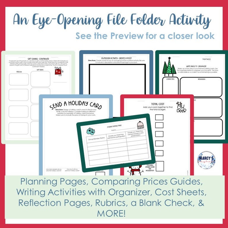 Christmas Winter Project Budgeting Money 4th 5th 6th 7th Grade ...