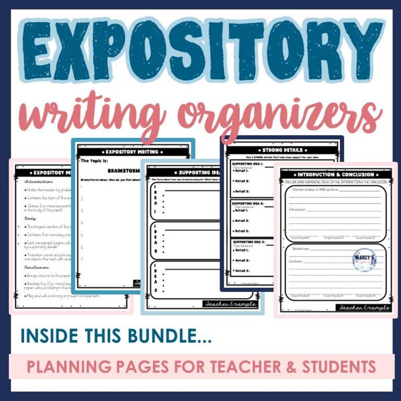 Expository Writing Bundle: Introduction Paragraph & Graphic Organizer ...