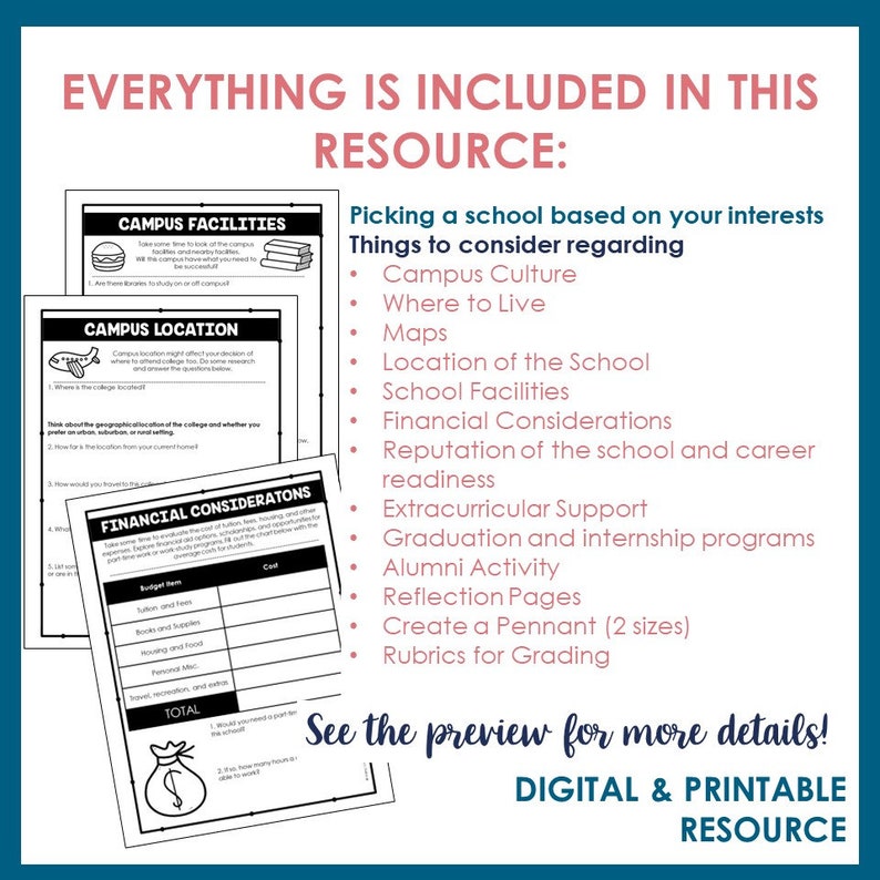 College Research Project 4th 5th Grade and Middle School With Pennant ...