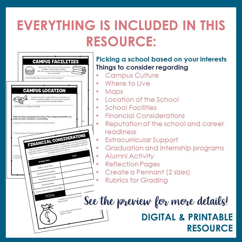 College Research Project 4th 5th Grade and Middle School With Pennant ...