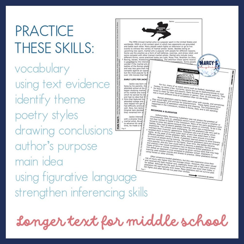 Reading Comprehension Assessments 7th & 8th, Critical Thinking Fluency ...