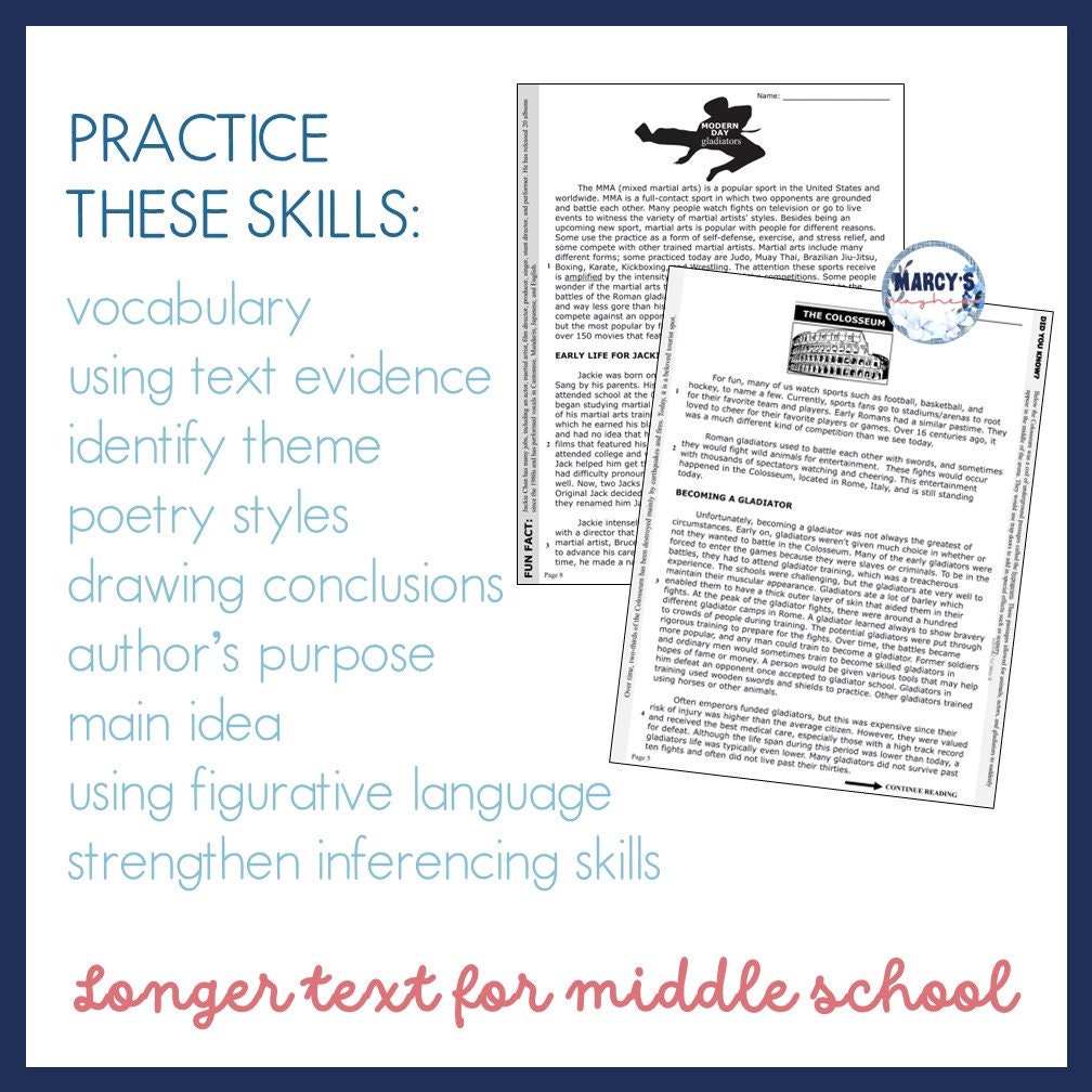 Reading Comprehension Assessments 7th & 8th, Critical Thinking Fluency ...