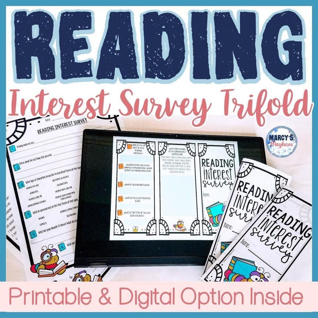 Reading Interest Survey: Elementary ELA Activity (printable & Digital ...