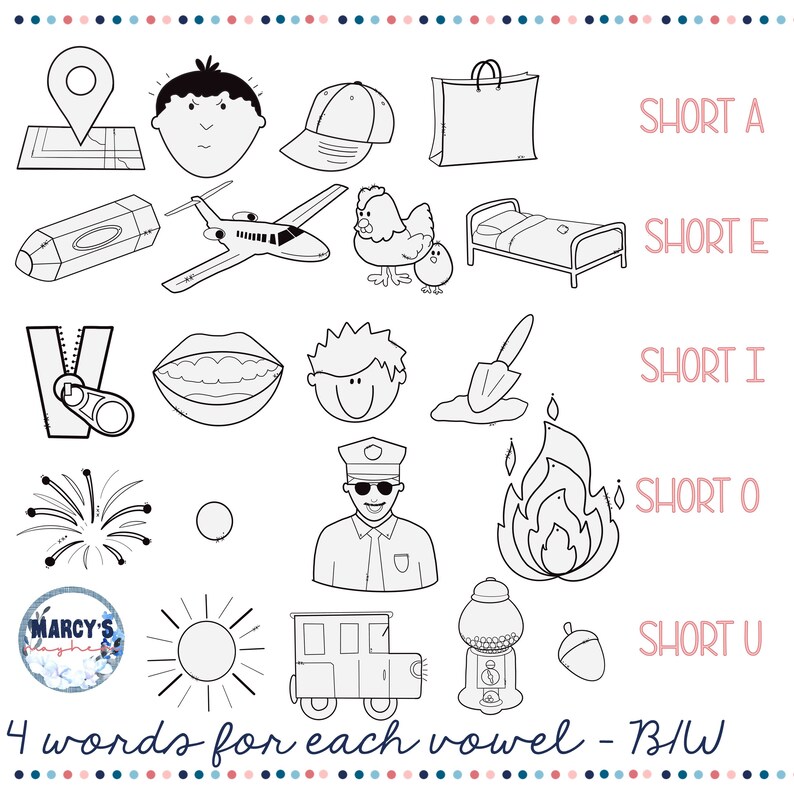 PHONICS Clipart Consonants & Short Vowel Sounds, Phonics Reading ...