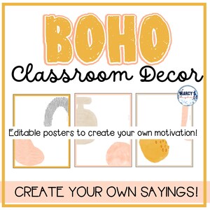 Boho Motivational Quotes Posters, Motivational Bulletin Board ...