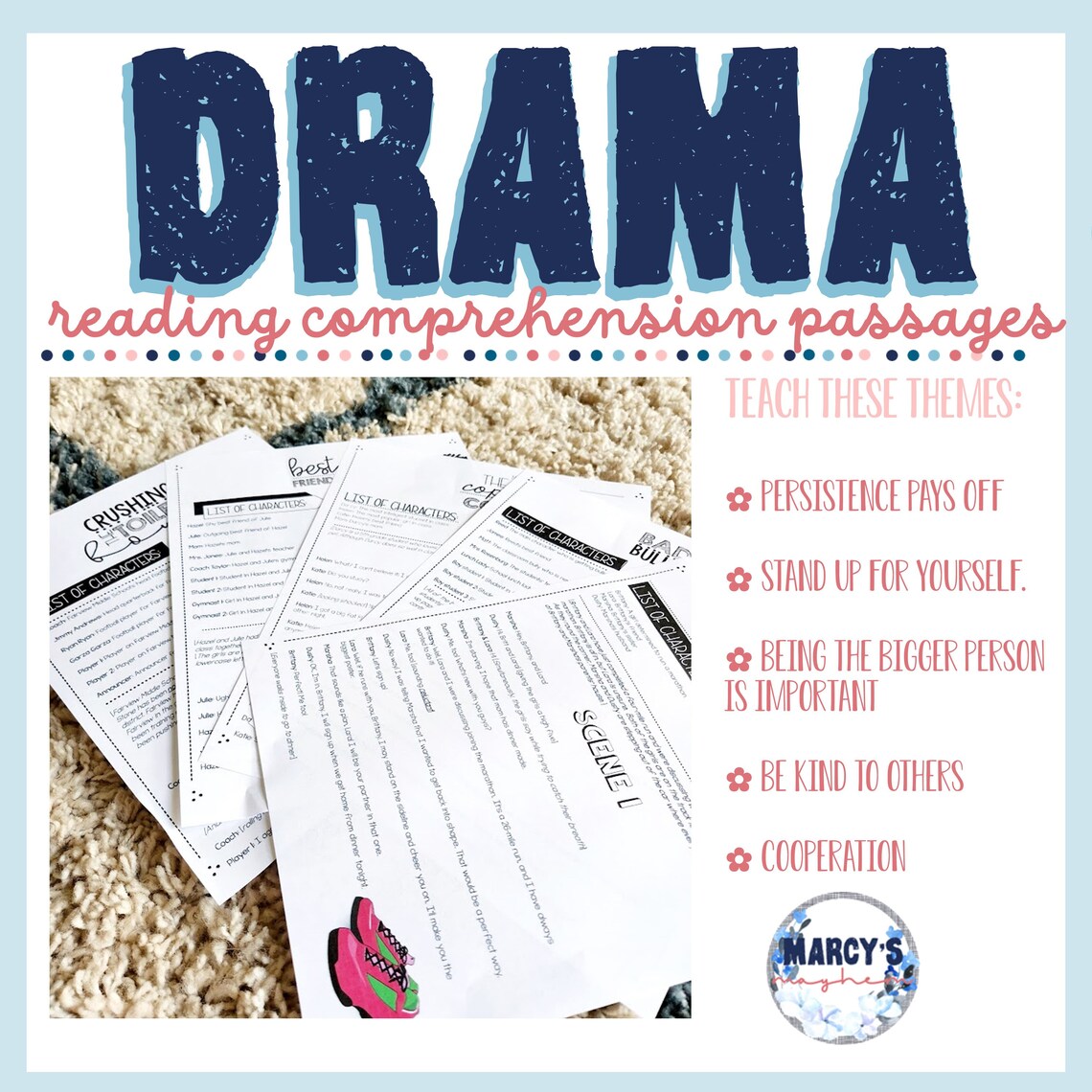 DRAMA Reading Comprehension Passages Digital Printable - Etsy