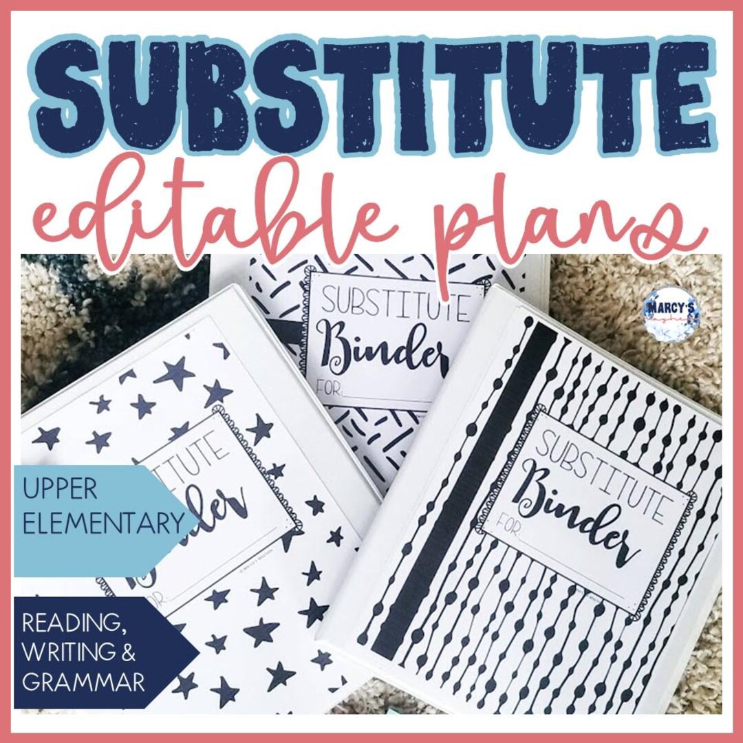 Emergency Sub Plans 4th & 5th Grade Reading, ELA, Writing, First Weeks ...