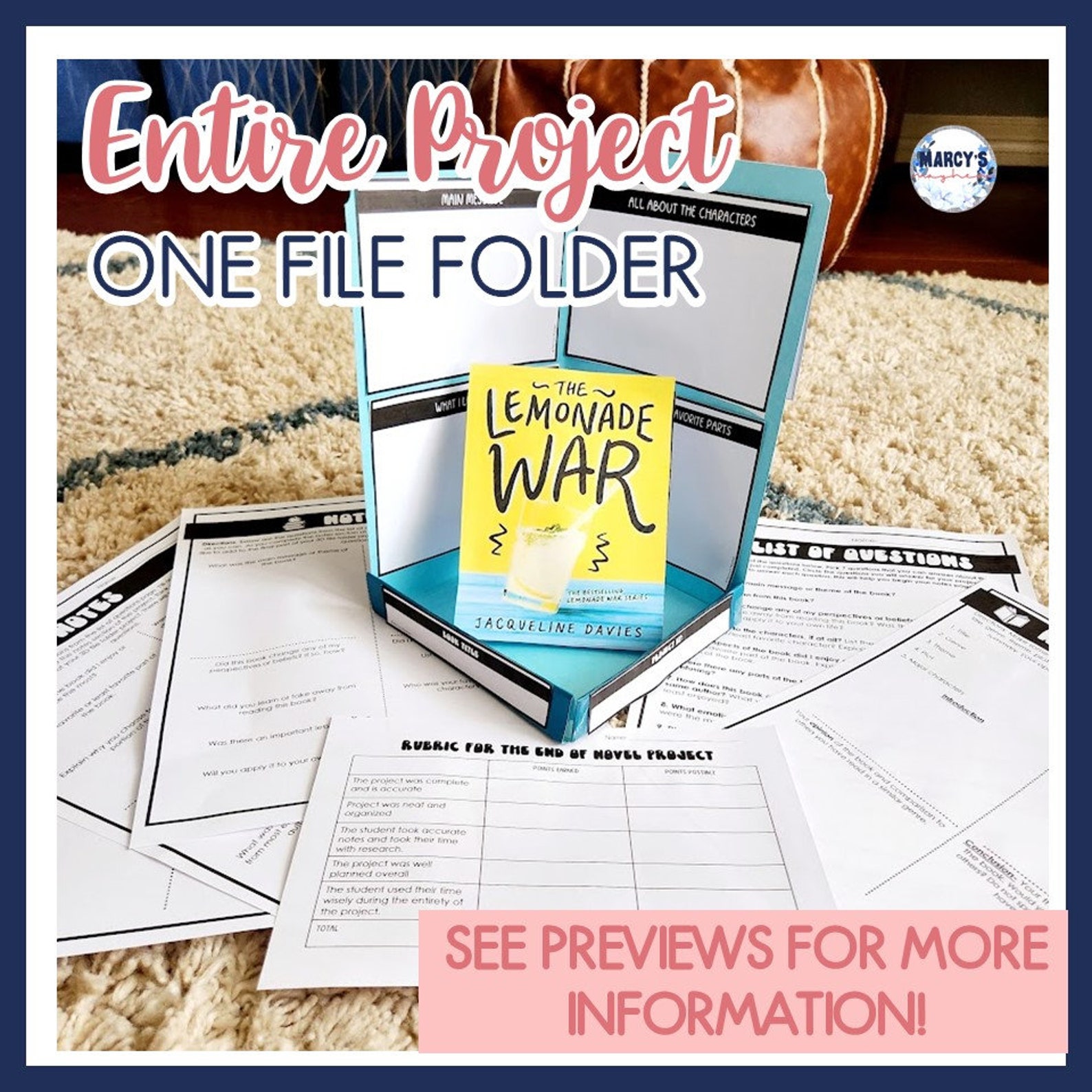 End of Novel Projects Book Report for Any Book 3rd 4th 5th Grade Middle ...