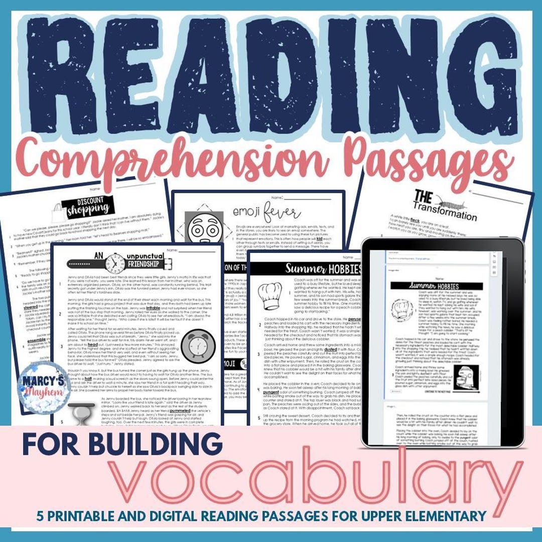 Context Clues Reading Comprehension Passages: 4th-5th Grade Vocabulary ...
