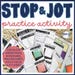 Stop & Jot Reading Practice Response Worksheets, Reading Comprehension ...
