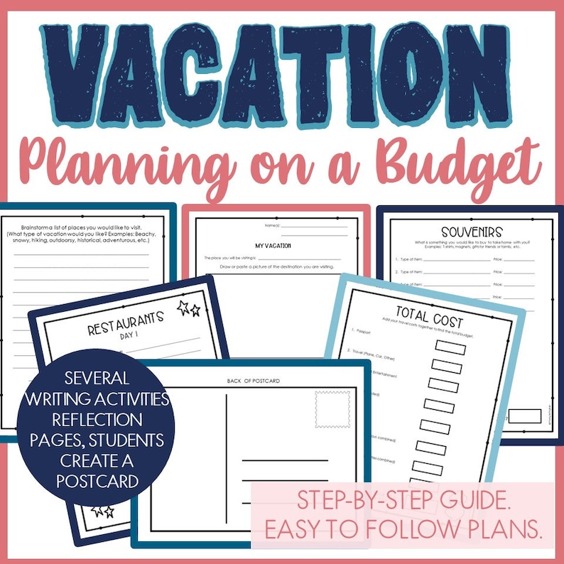 Plan a Trip Using a Budget Budget Planner Printable End of Year Activities Homeschool Real World ...