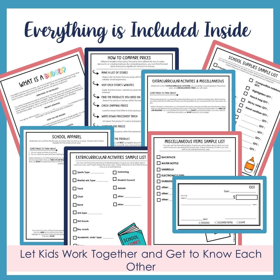 Back to School Printable Worksheet Activities- 5th, 6th, 7th Grade ...