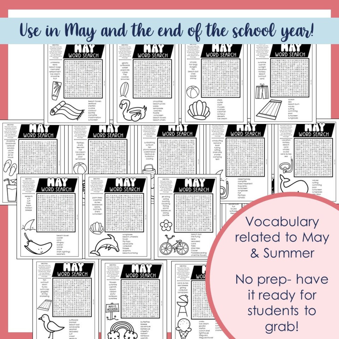 May Coloring Pages for Kids Printable Coloring Sheets May Word Search ...