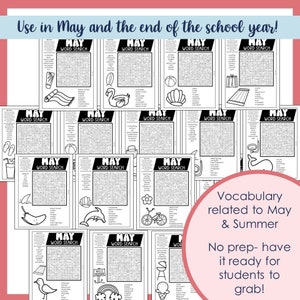 May Coloring Pages for Kids Printable Coloring Sheets May Word Search ...