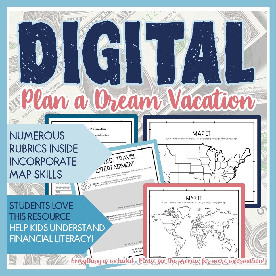 Plan a Trip and Vacation End of the Year Math Activities Project Based ...