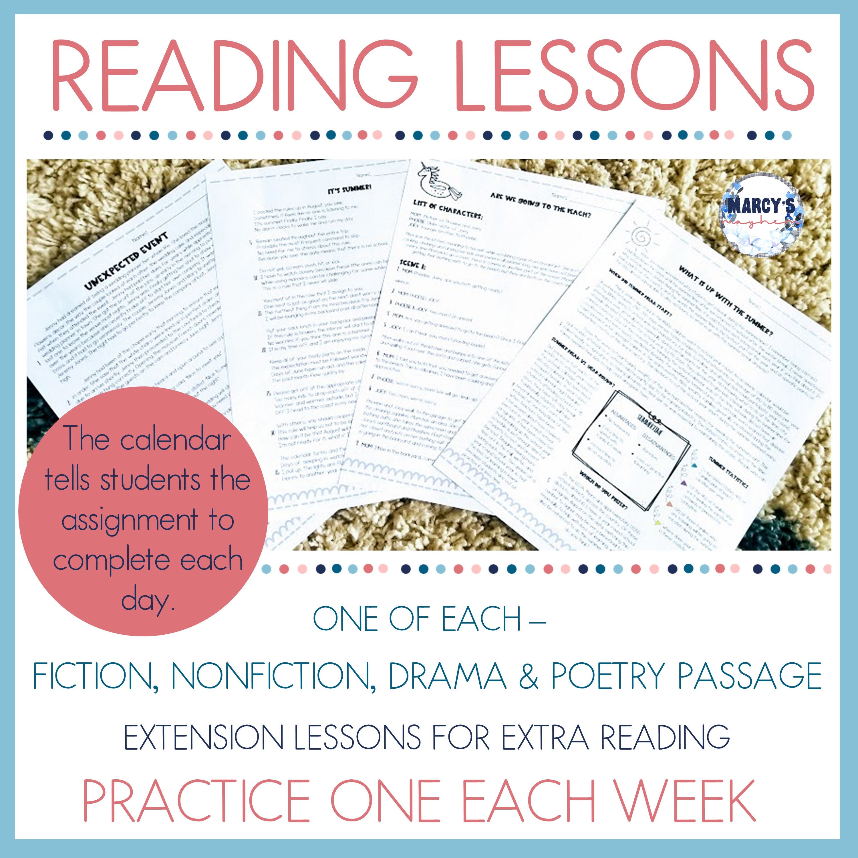 Summer Reading Comprehension Passages Practice, Writing Prompts 4th ...