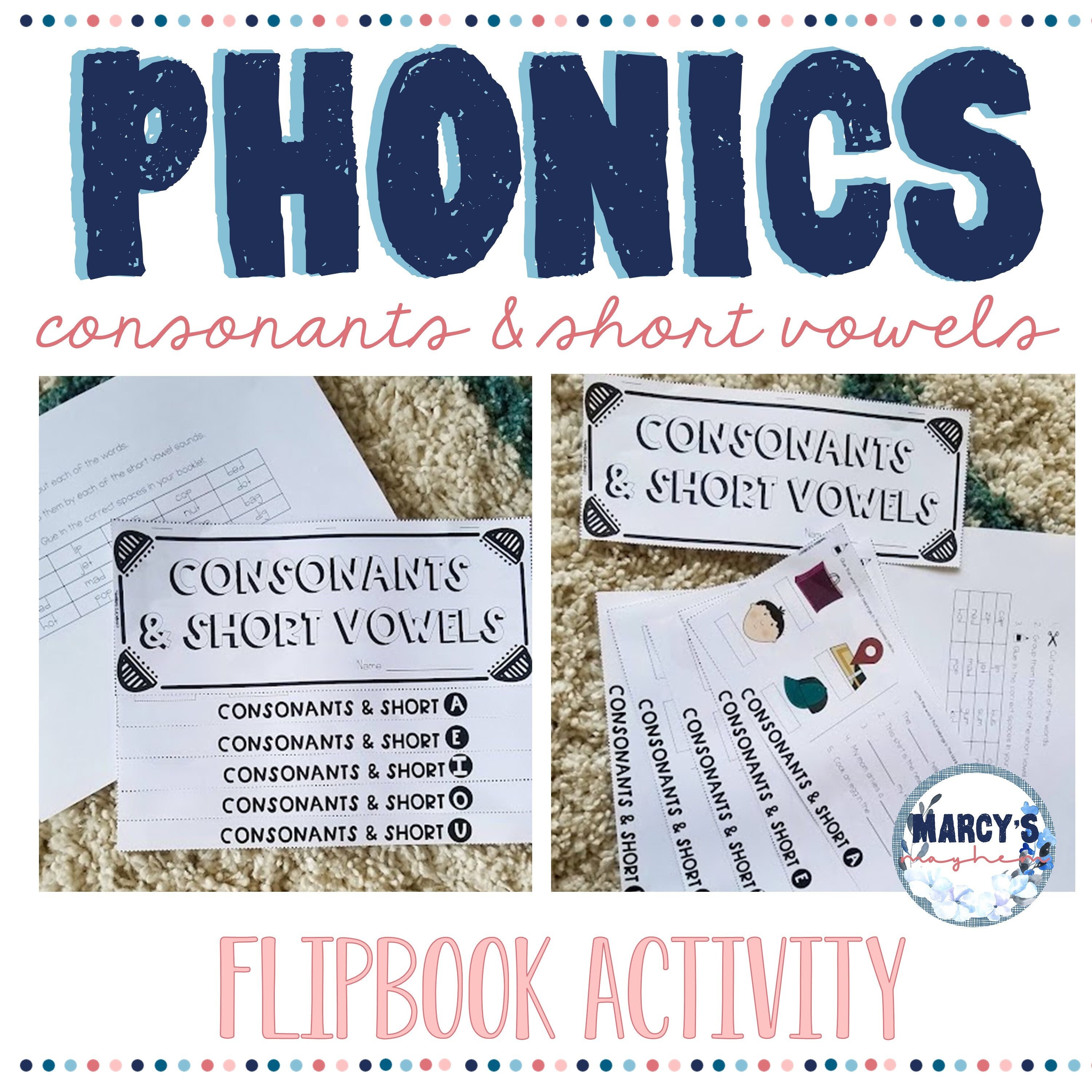 No Prep PHONICS Worksheet Booklet, Consonants & Short Vowel Sounds ...