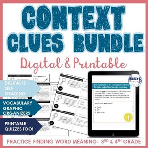 Context Clues 3rd Grade Worksheets - Etsy
