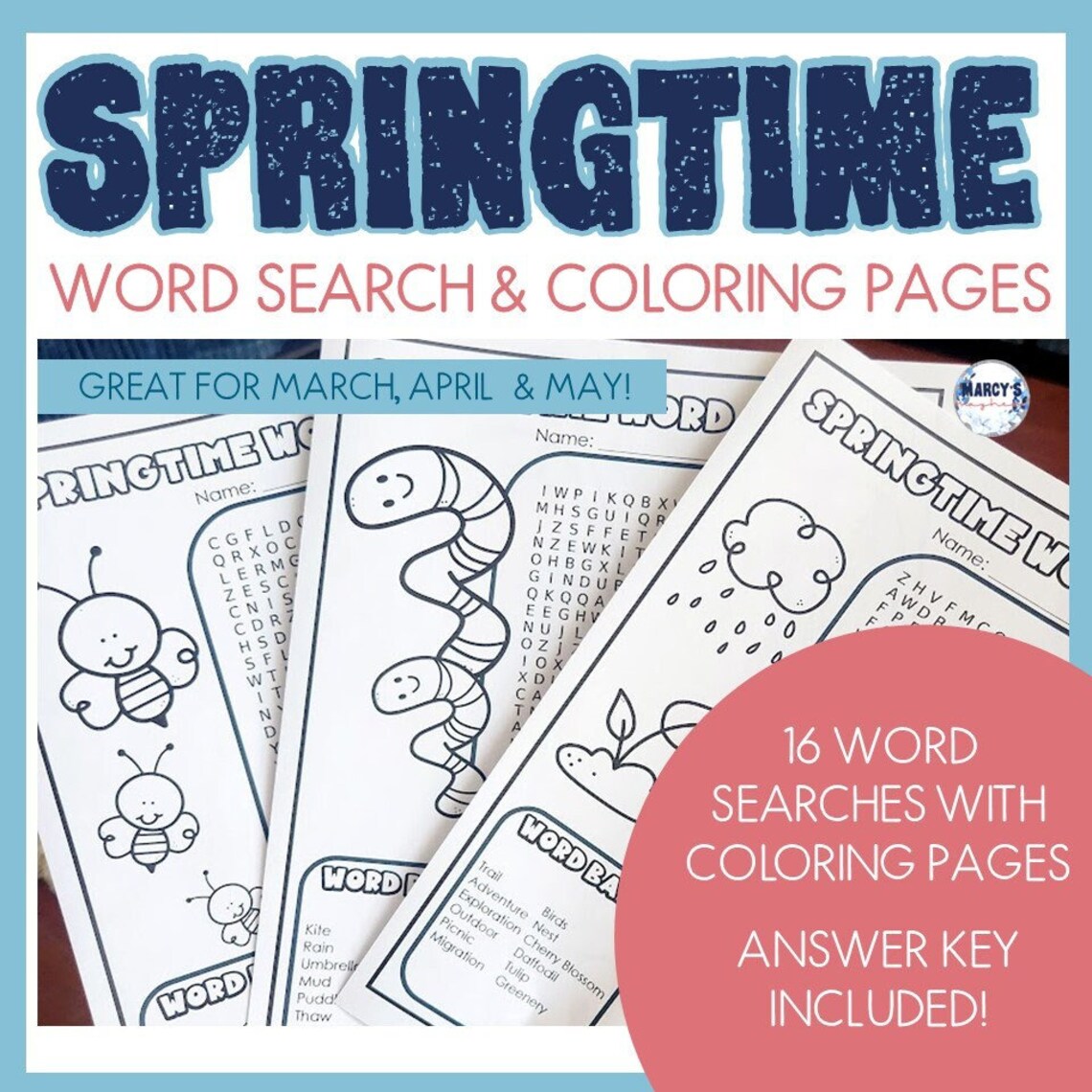 Word Search Printables for Kids, Homeschool Printable, March Worksheets ...