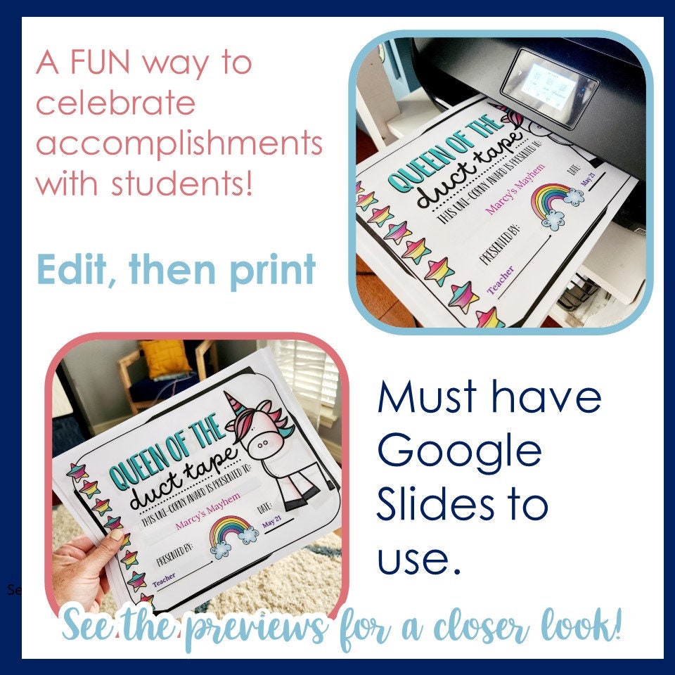 Funny End of the Year Awards Certificate of Completion Most Likely to ...