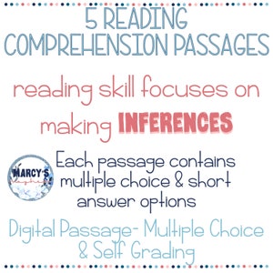 Making Inferences Worksheets 4th, 5th Grade Reading Comprehension ...