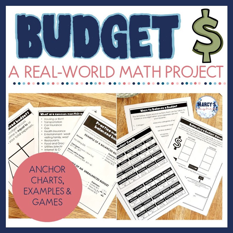 Real World Math Project, Budgeting Worksheet & Activity for 5th, 6th ...