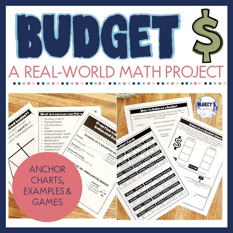 Real World Math Project, Budgeting Worksheet & Activity for 5th, 6th ...