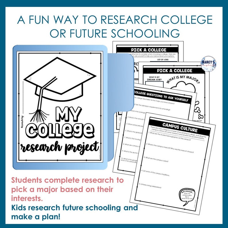 College Research Project 4th 5th Grade and Middle School With Pennant ...