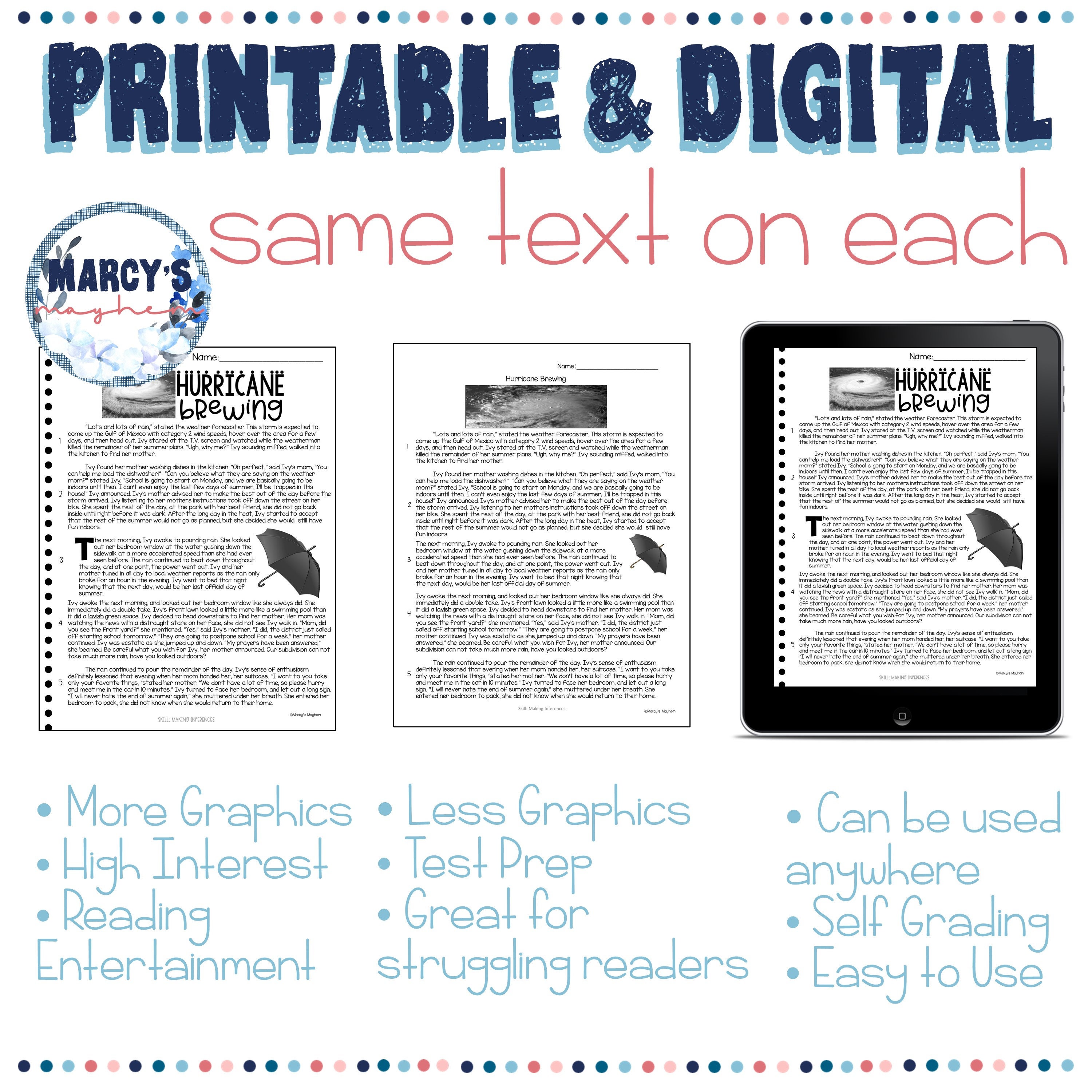 Making Inferences Worksheets 4th, 5th Grade Reading Comprehension ...