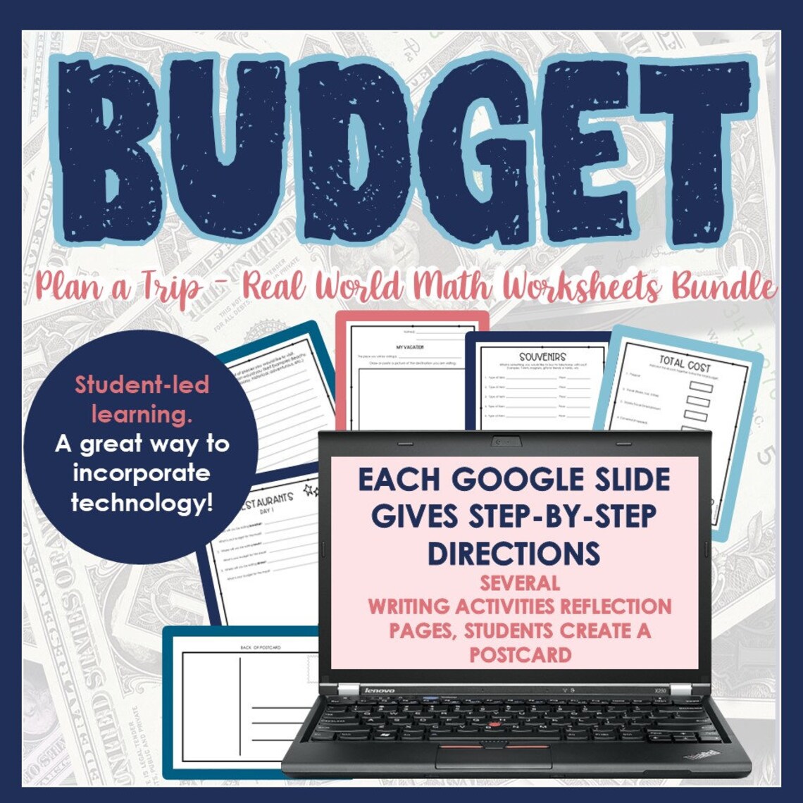 Plan a Trip Budgeting Worksheets Activity End of Year Math Project for ...