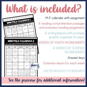 Fun Summer School Activities 4th 5th Grade Summer Review Packet Math ...