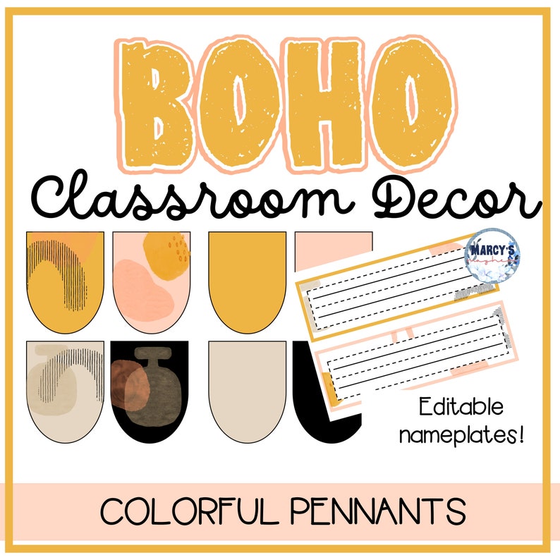 Neutral Boho Classroom Decor Modern & Calm Word Wall Letters - Etsy