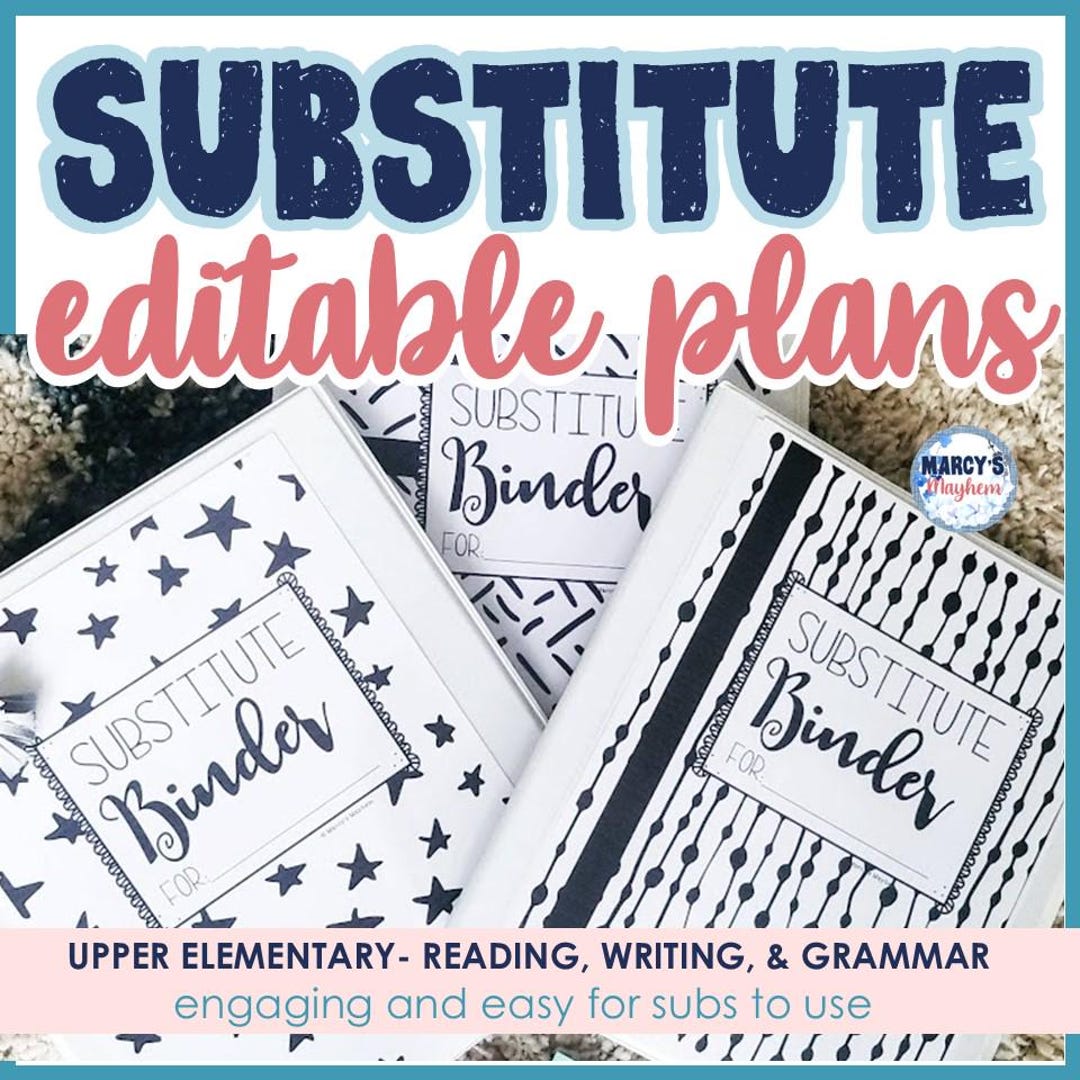 4th & 5th Grade Substitute Teacher Binder: Reading, ELA, Writing (PDF ...