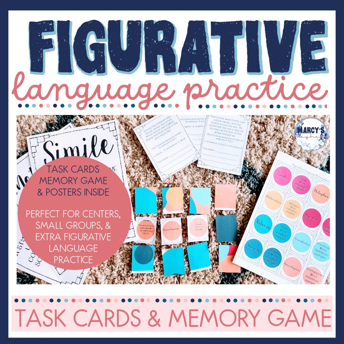 Figurative Language Posters, Task Cards, Memory Games, Small Group ...
