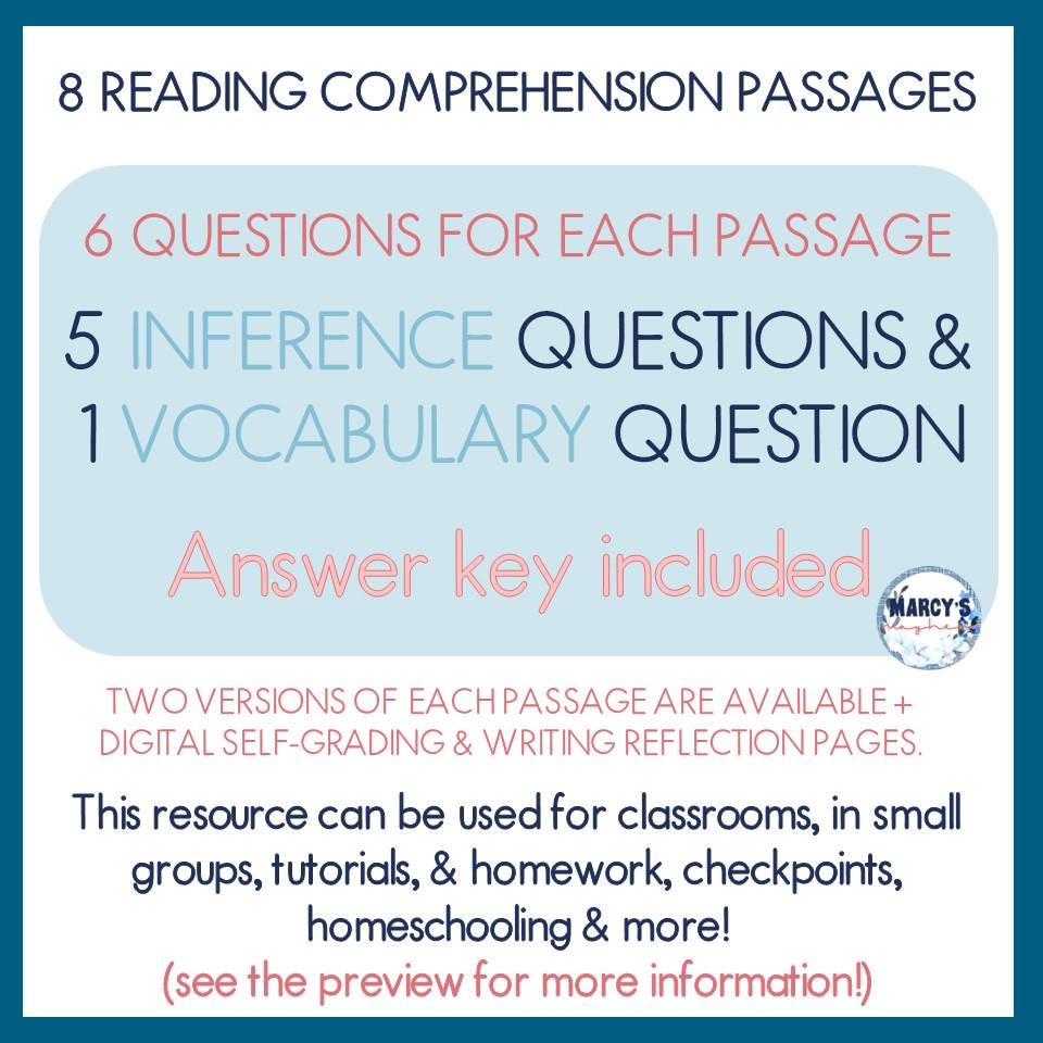 Making Inferences Worksheets 4th 5th Gradereading Comprehension ...