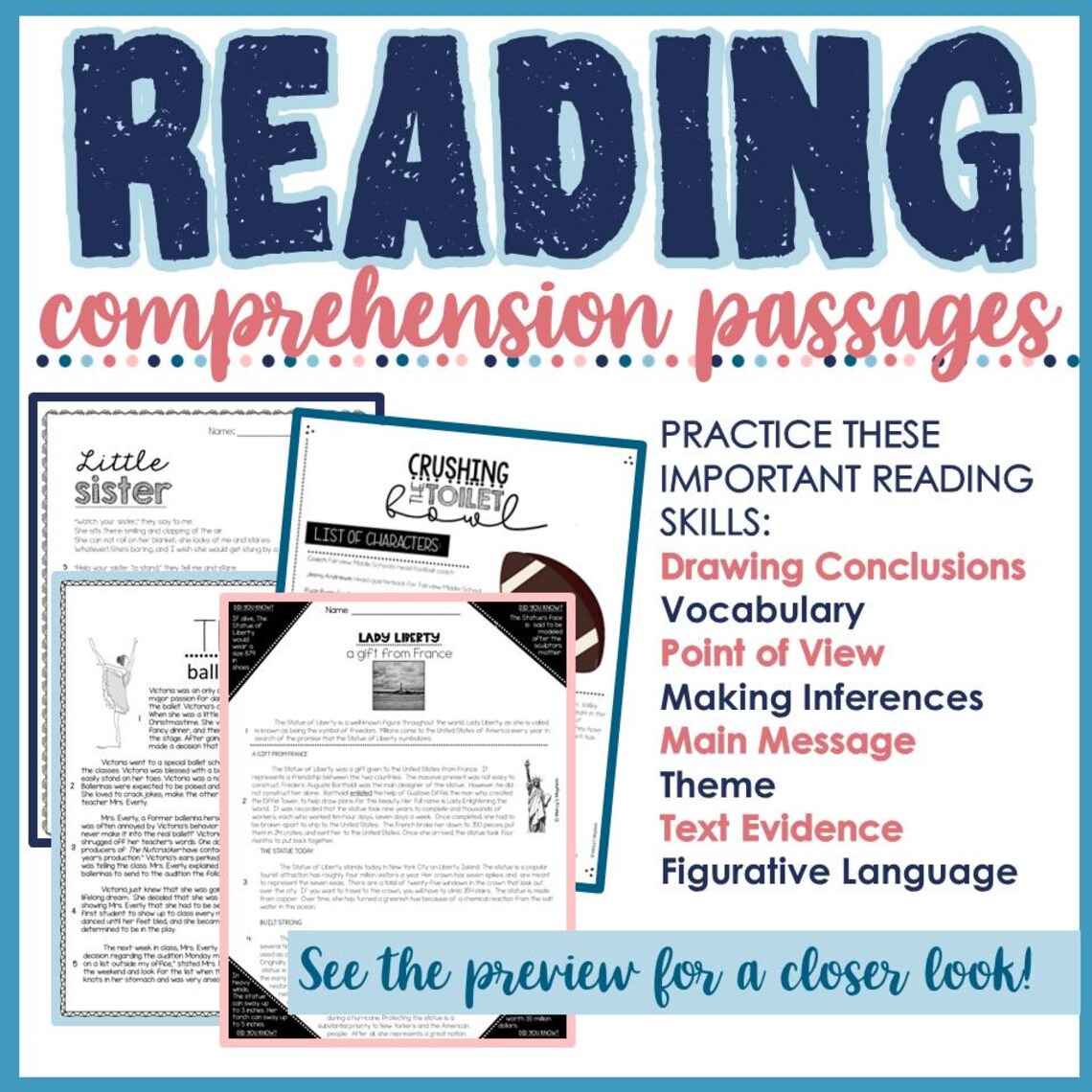 Reading Comprehension Passages Worksheet 4th 5th Grade, Reading ...